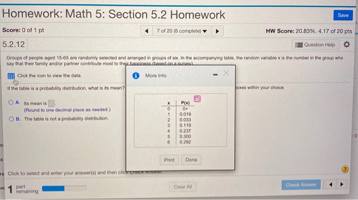 Solved Homework Math 5 Section 5 2 Homework Save 7 Of 20