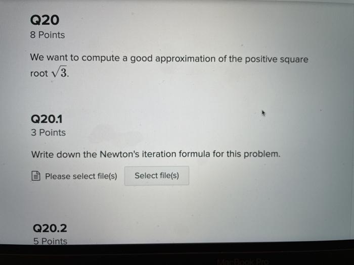 Solved Q20 8 Points We want to compute a good approximation | Chegg.com