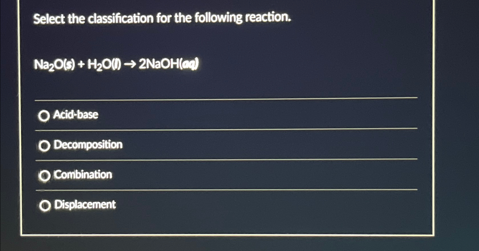 Solved Select the classification for the following | Chegg.com