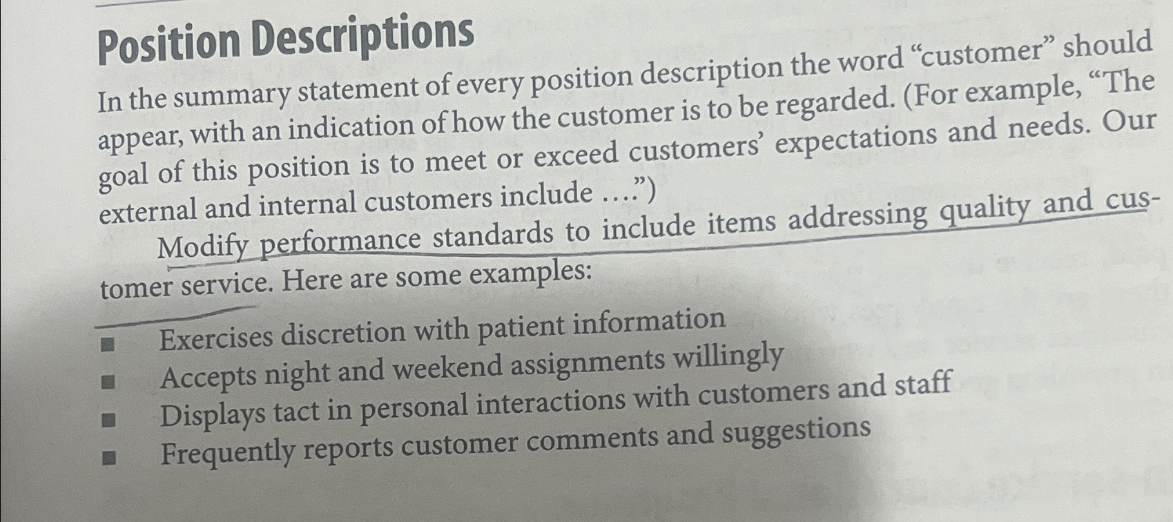 Solved Position DescriptionsIn the summary statement of | Chegg.com