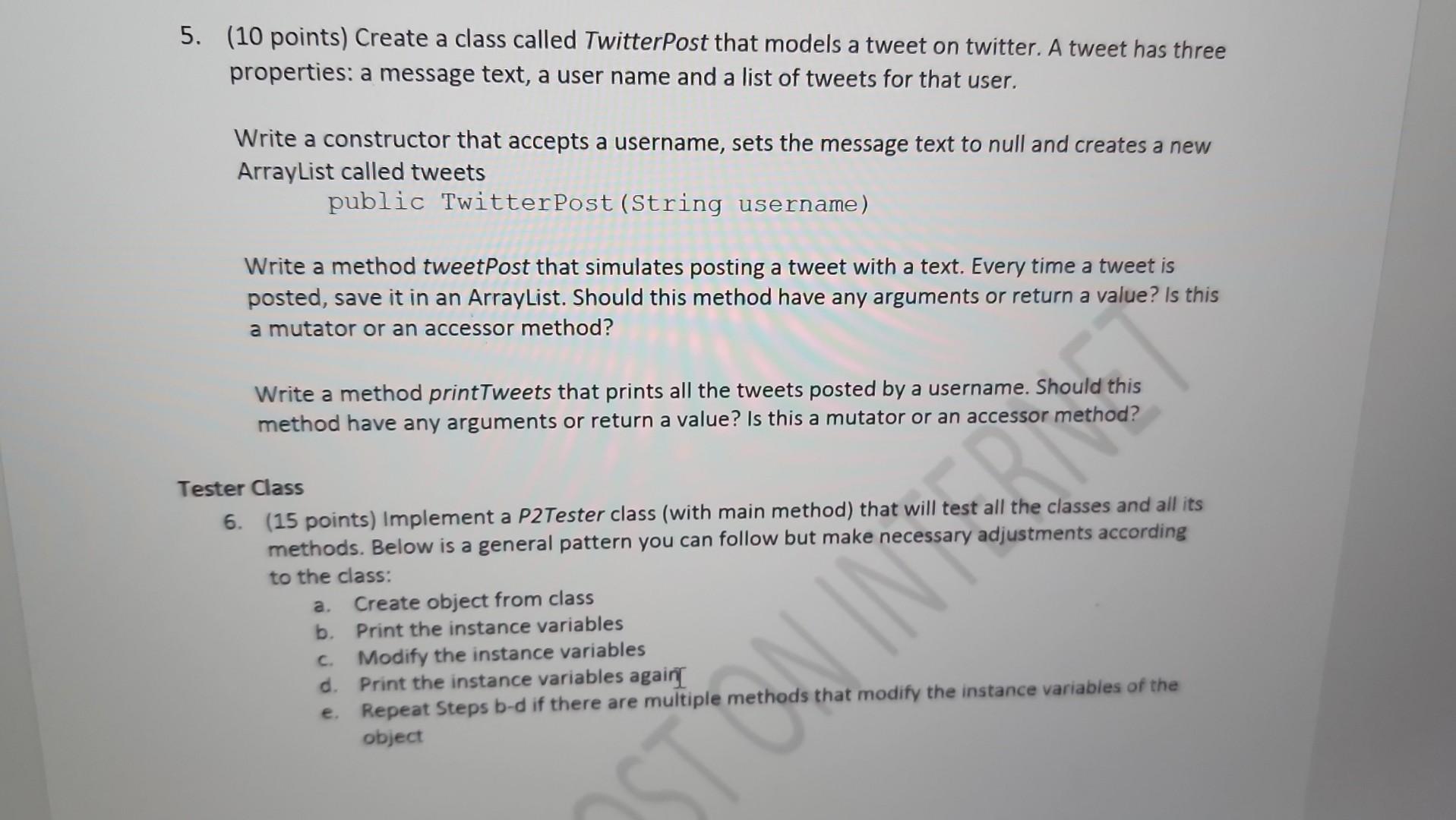 Solved Could you please include the main method in the | Chegg.com