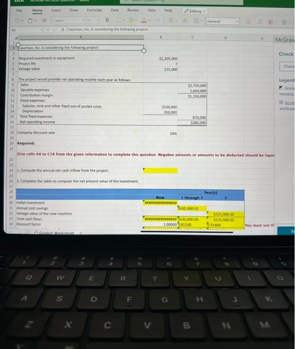 Solved e cells A4 to C18 from the given information to | Chegg.com