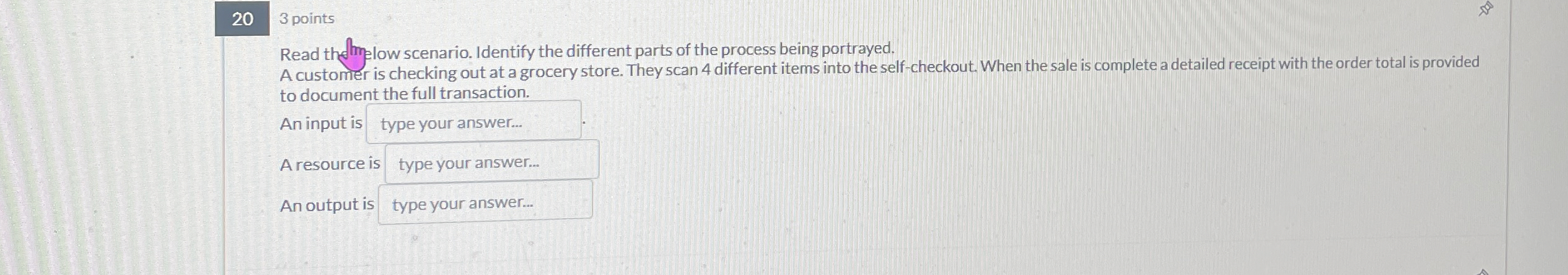 Solved 203 ﻿pointsRead theflow scenario. Identify the | Chegg.com