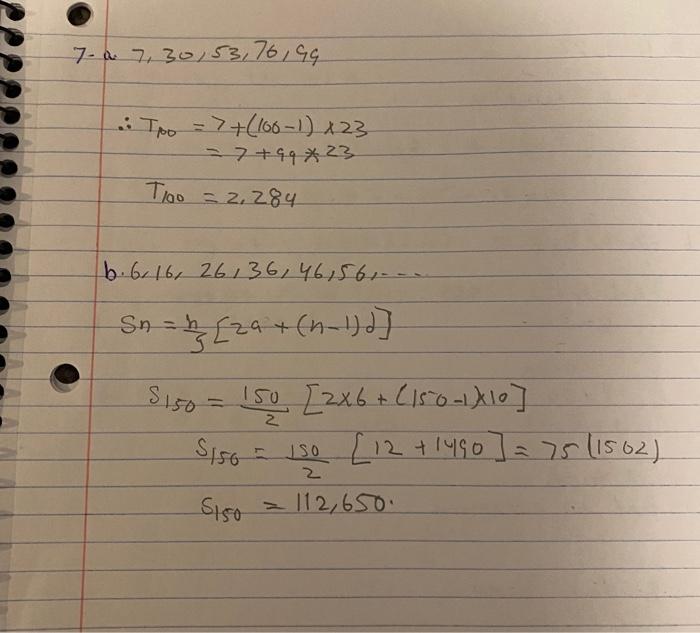 Solved (a) Find the 100th term of the following sequences 7, | Chegg.com Solved (a) Find the 100th term of the following sequences 7, | Chegg.com