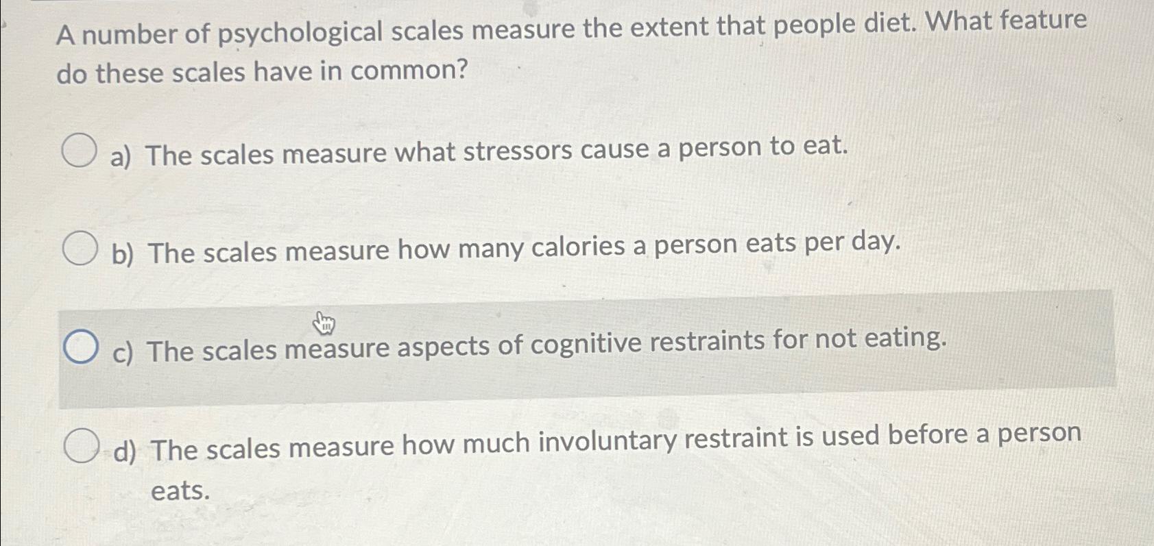 Solved A number of psychological scales measure the extent | Chegg.com