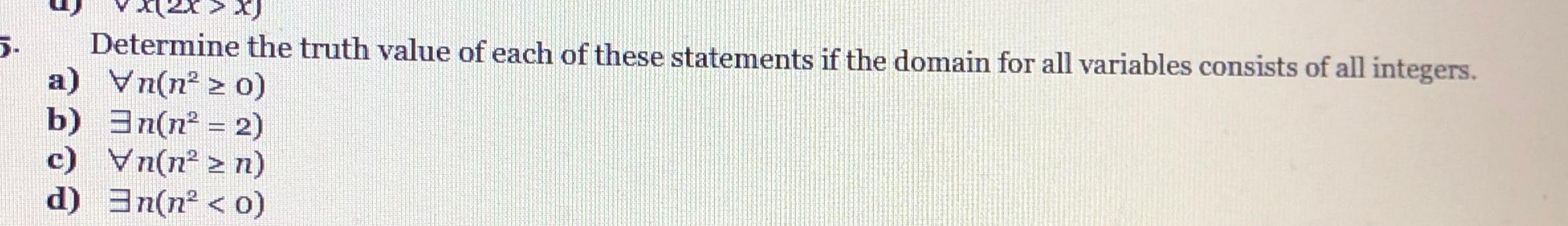 Solved Determine the truth value of each of these statements | Chegg.com