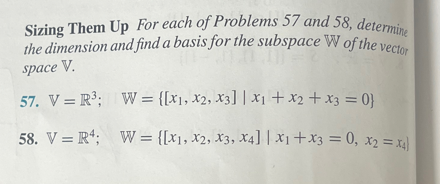 Solved Sizing Them Up For each of Problems 57 ﻿and 58, | Chegg.com