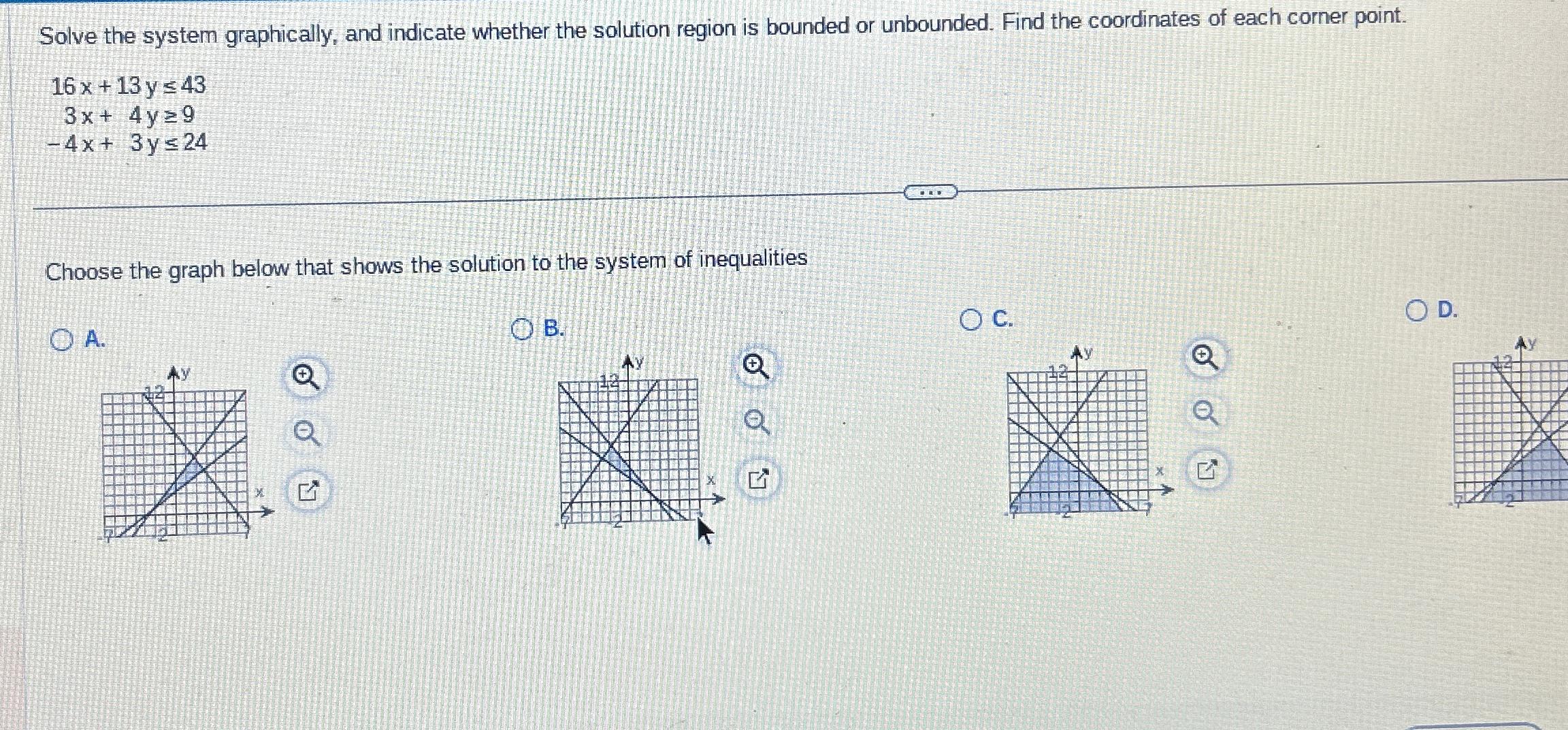Solved Solve the system graphically, and indicate whether | Chegg.com
