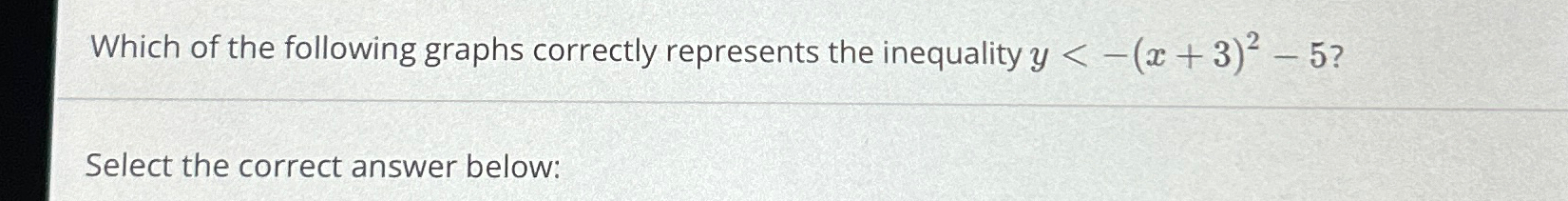Solved Which of the following graphs correctly represents | Chegg.com