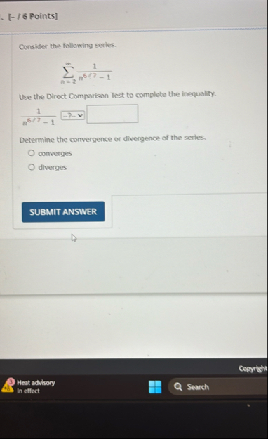 Solved [- / 6 ﻿Points]Consider the following | Chegg.com