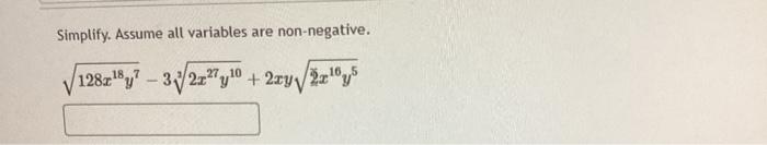 Solved Simplify. Assume all variables are non-negative. 16 | Chegg.com