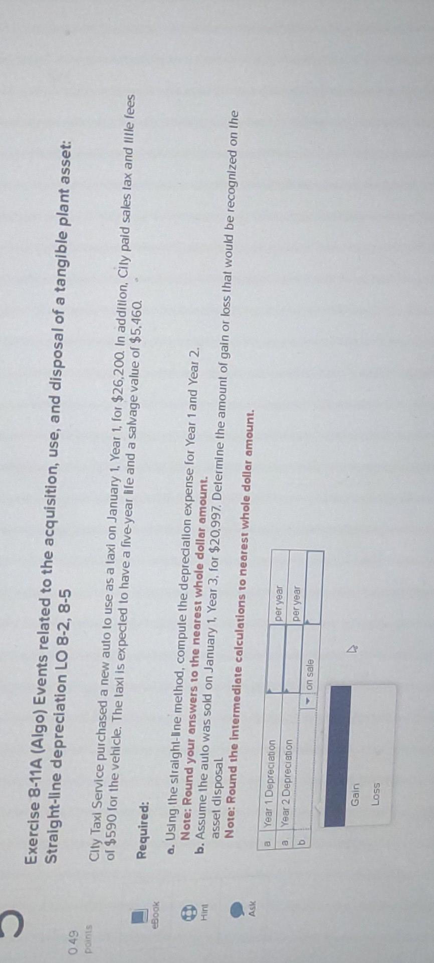 Solved Exercise 8-11A (Algo) Events related to the | Chegg.com