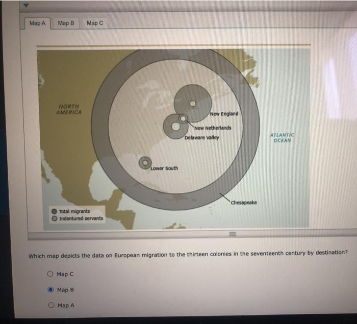 Solved Map A Map B Map C NORTH AMERICA New England New | Chegg.com