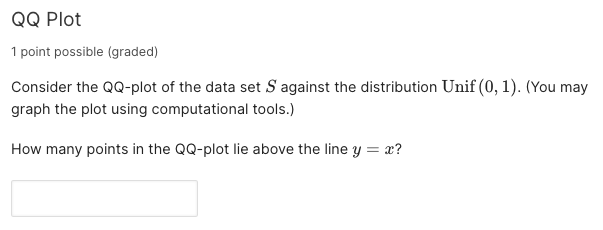 QQ Plot1 ﻿point possible (graded)Consider the QQ-plot | Chegg.com