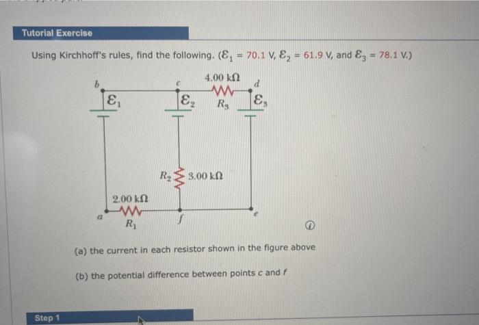 Solved Using Kirchhoff's rules, find the following. ( | Chegg.com