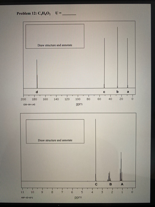 Solved Problem 11: C,H,O, U=__ Draw structure and annotate | Chegg.com
