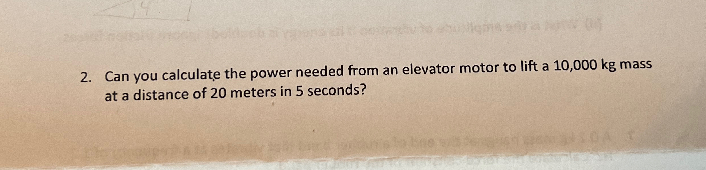 Solved Can you calculate the power needed from an elevator | Chegg.com