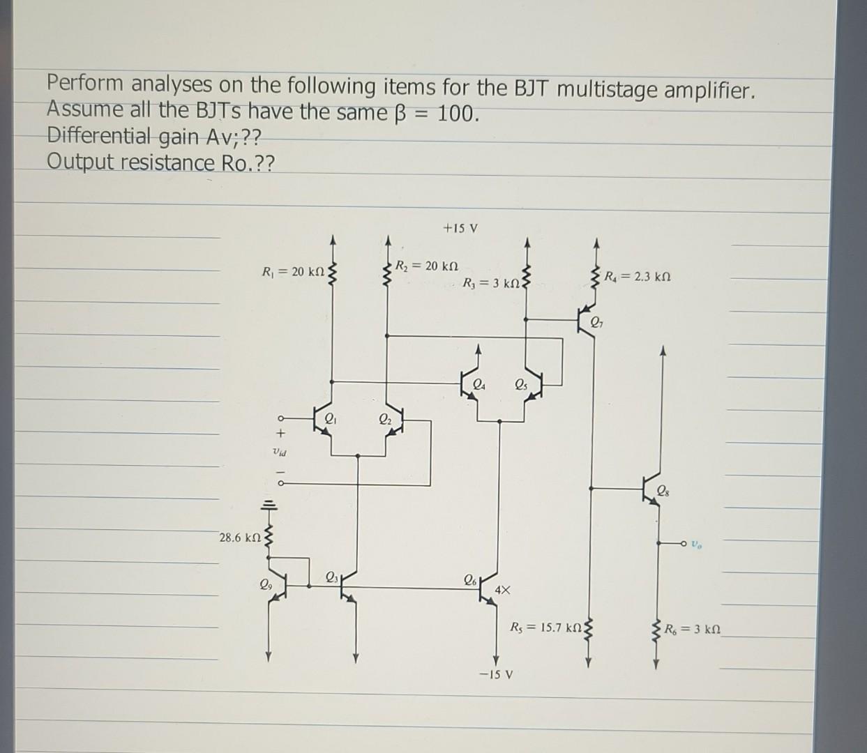 Solved Perform analyses on the following items for the BJT | Chegg.com