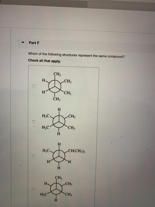 Solved Part F Which Of The Following Structures Represent