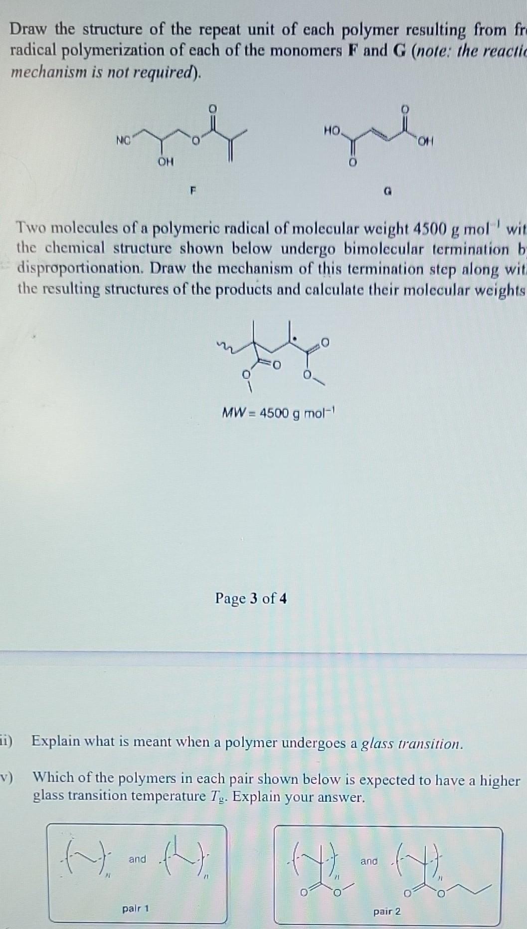 Draw the structure of the repeat unit of each polymer | Chegg.com