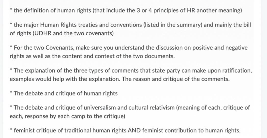 Solved * the definition of human rights (that include the 3 | Chegg.com