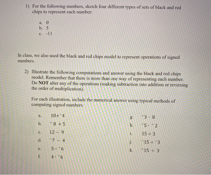 Solved Black and red chips are used to illustrate positive | Chegg.com