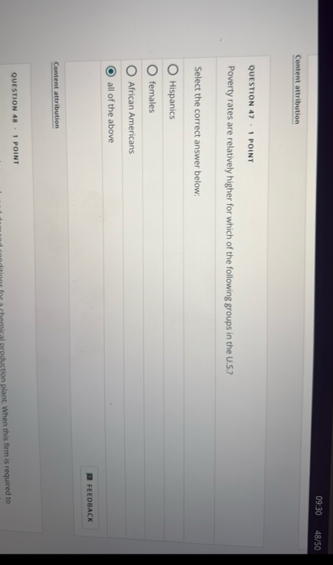 Solved 09:3048/50Content attributionQUESTION 47 - 1 | Chegg.com
