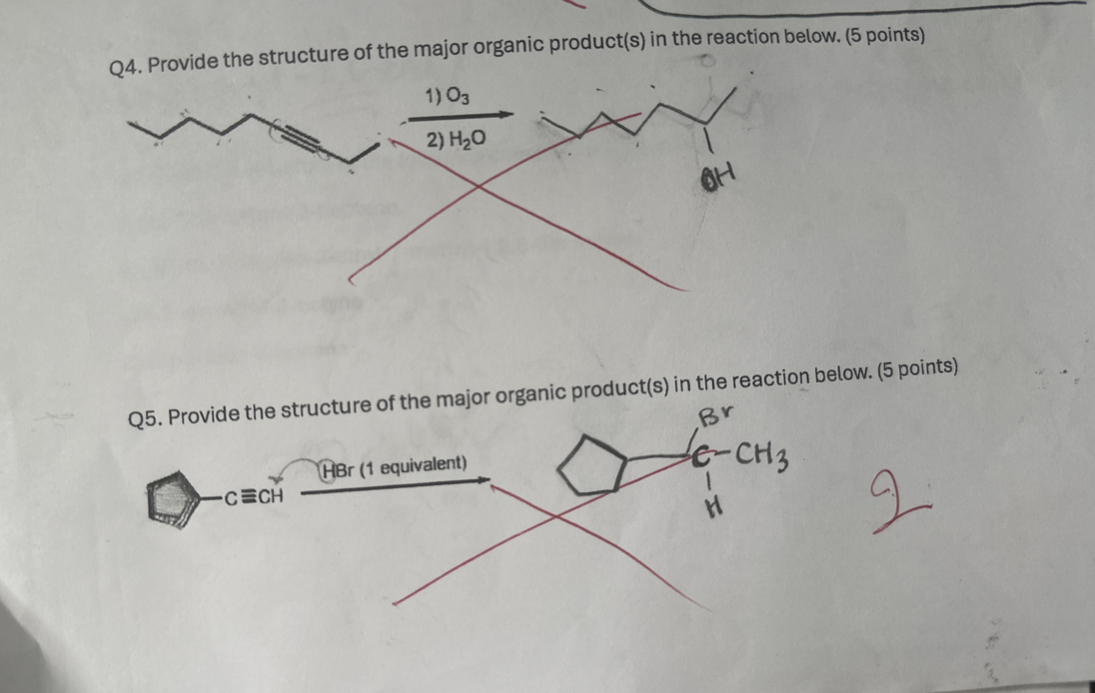 Solved Q4. ﻿Provide the structure of the major organic | Chegg.com