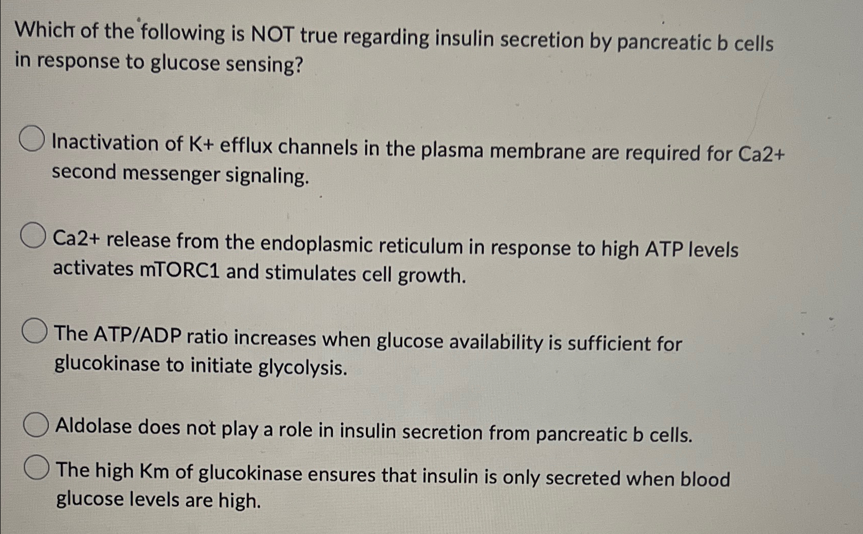 Solved Which of the following is NOT true regarding insulin | Chegg.com