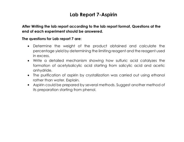 Solved After Writing the lab report according to the lab | Chegg.com