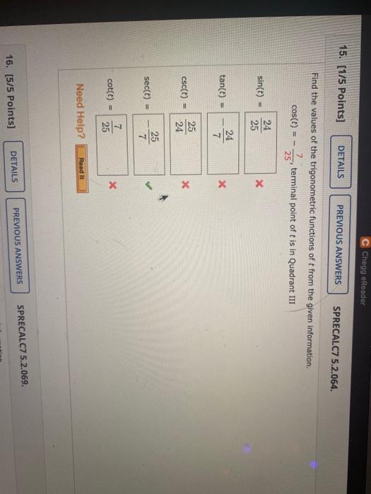 Solved C Chegg eReader 15. (175 Points] DETAILS PREVIOUS | Chegg.com