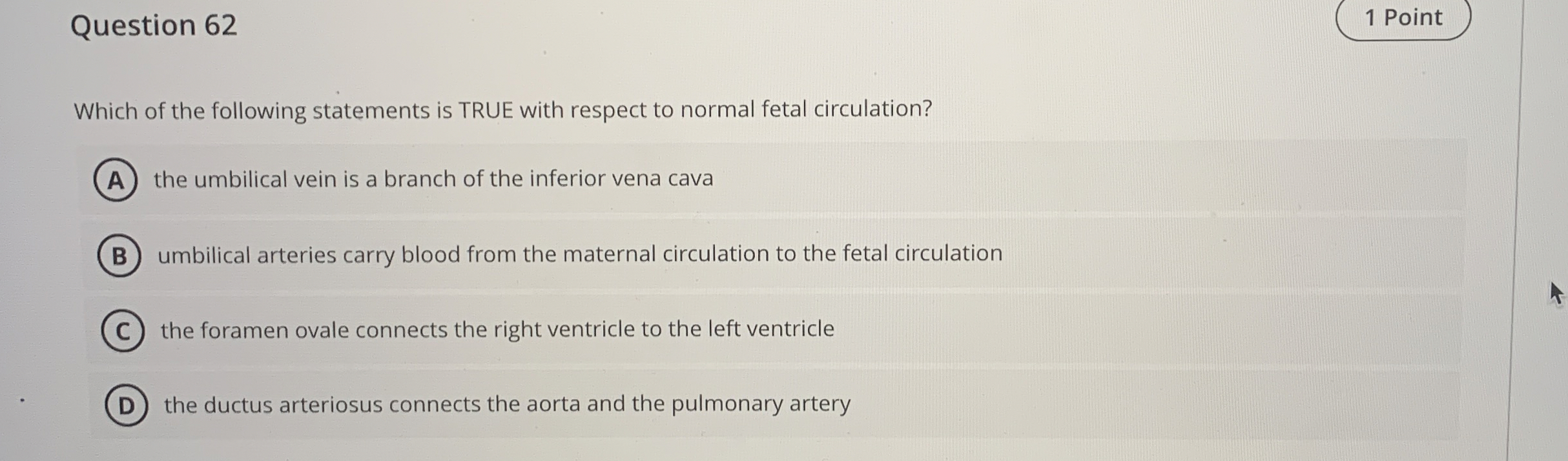Solved Question 621 ﻿PointWhich of the following statements | Chegg.com