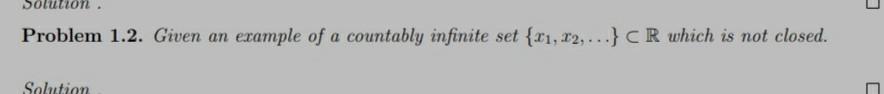 Solved Problem 1.2. Given an example of a countably infinite | Chegg.com
