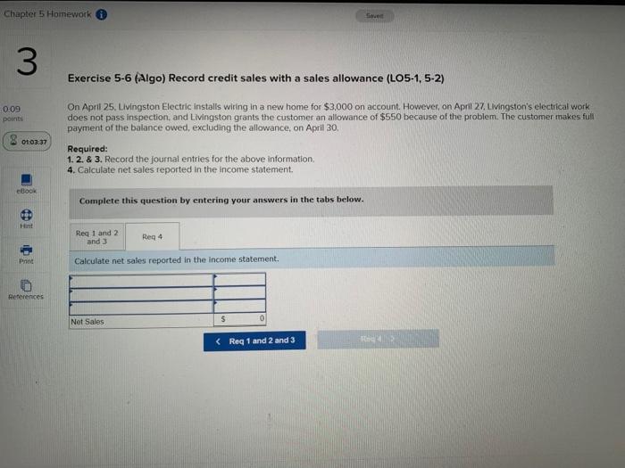 Solved 3 Exercise 5-6 (Algo) Record credit sales with a | Chegg.com