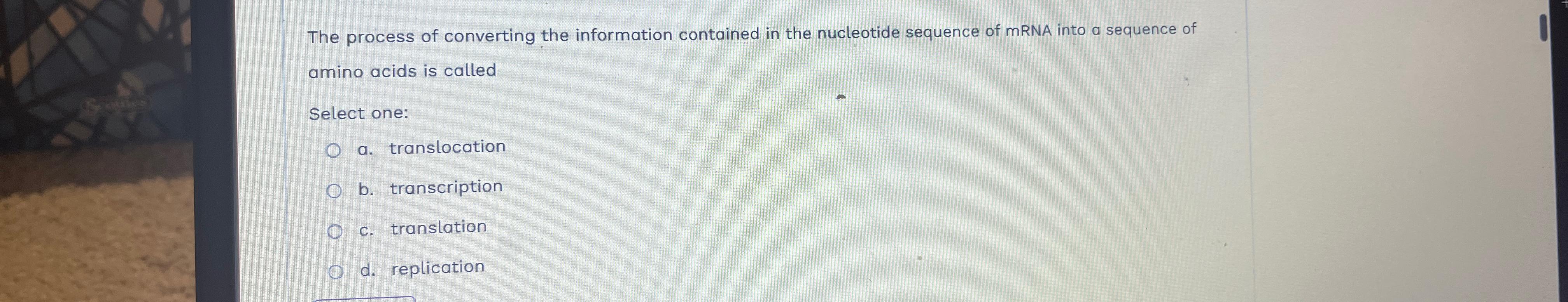 Solved The process of converting the information contained | Chegg.com