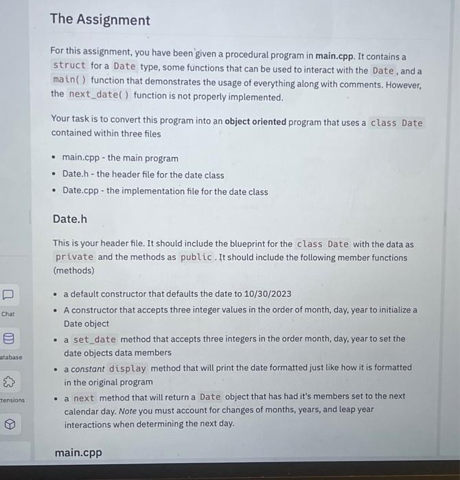 Solved The Assignment For this assignment, you have been | Chegg.com