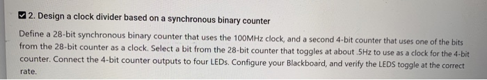 Solved 2. Design a clock divider based on a synchronous | Chegg.com