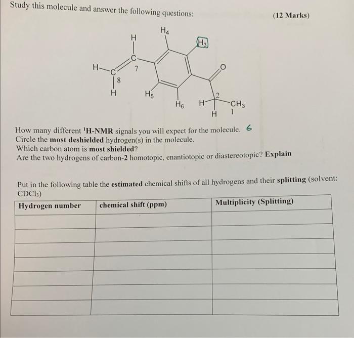 Solved Study this molecule and answer the following | Chegg.com