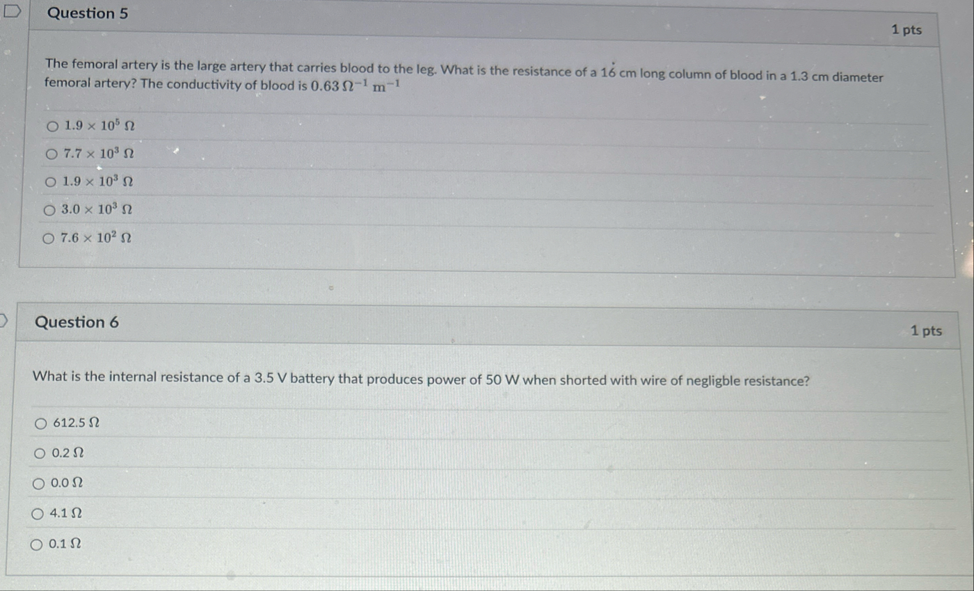 Solved Question 51 ﻿ptsThe femoral artery is the large | Chegg.com