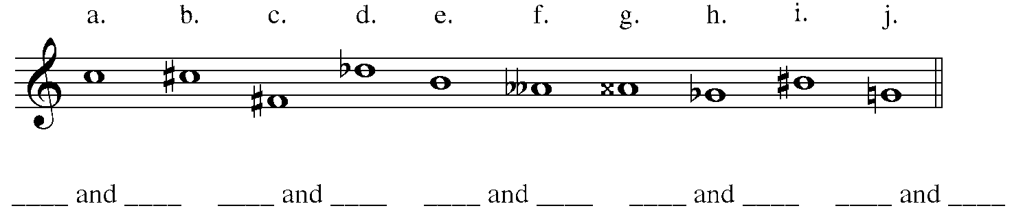 Solved: 2. Find the pairs of enharmonic equivalents among the f ...
