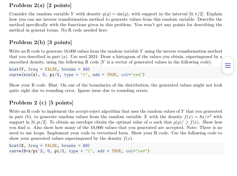 Solved Problem 2(a) [2 ﻿points]Consider the random variable | Chegg.com