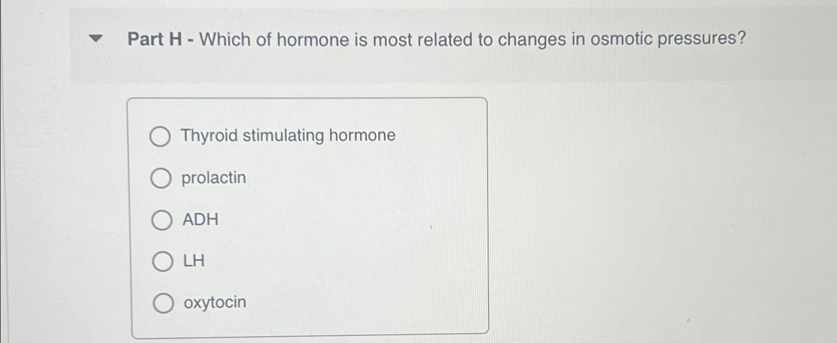 Solved Part H - ﻿Which of hormone is most related to changes | Chegg.com