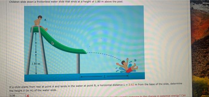Solved Children slide down a frictionless water slide that | Chegg.com