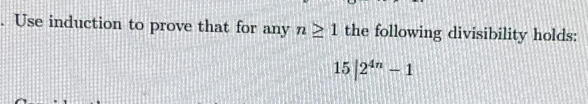 Solved Use induction to prove that for any n≥1 ﻿the | Chegg.com