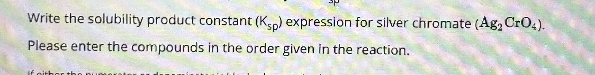 Solved Write the solubility product constant (Ksp) | Chegg.com