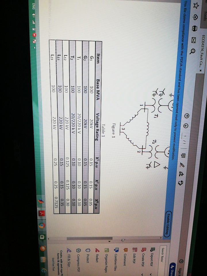 The one-line diagram of a simple power system is | Chegg.com