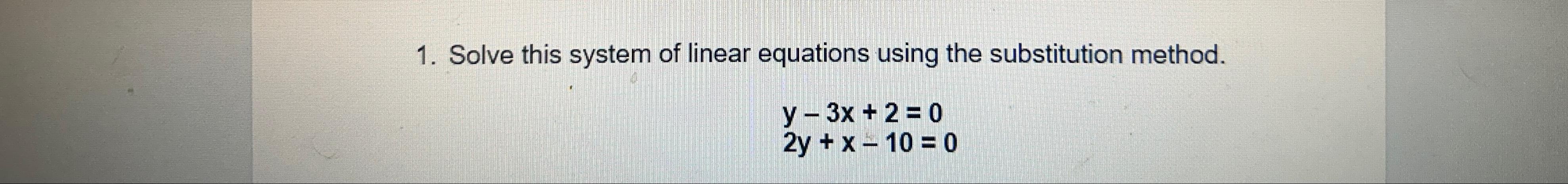 Solved Solve this system of linear equations using the | Chegg.com