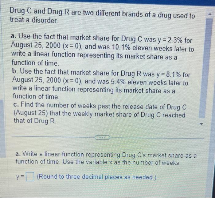 Solved Drug C and Drug R are two different brands of a drug | Chegg.com