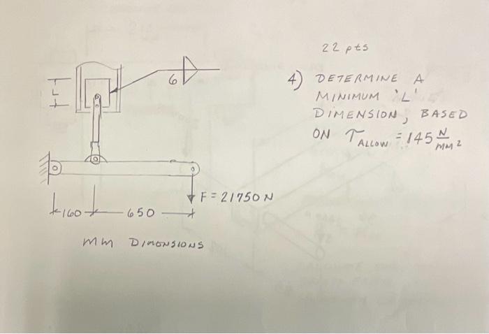 4) DETERMINE A MINIMUM ' L ' DIMENSION, BASED ON | Chegg.com