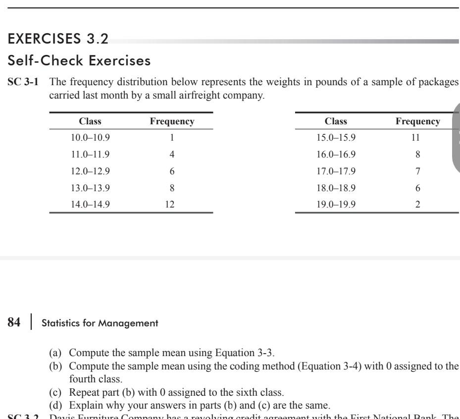 EXERCISES 3.2 Self-Check Exercises SC 3-1 The | Chegg.com